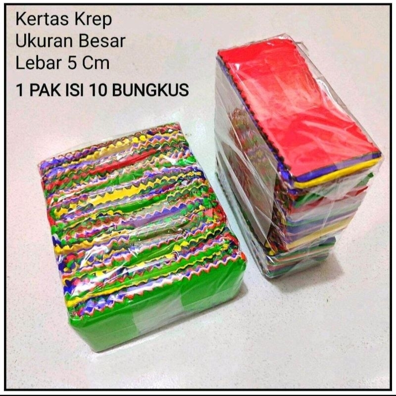 Jual 1 Pak Kertas Krep Warna Warni Isi 10 Bungkus ( KECIL & BESAR ...