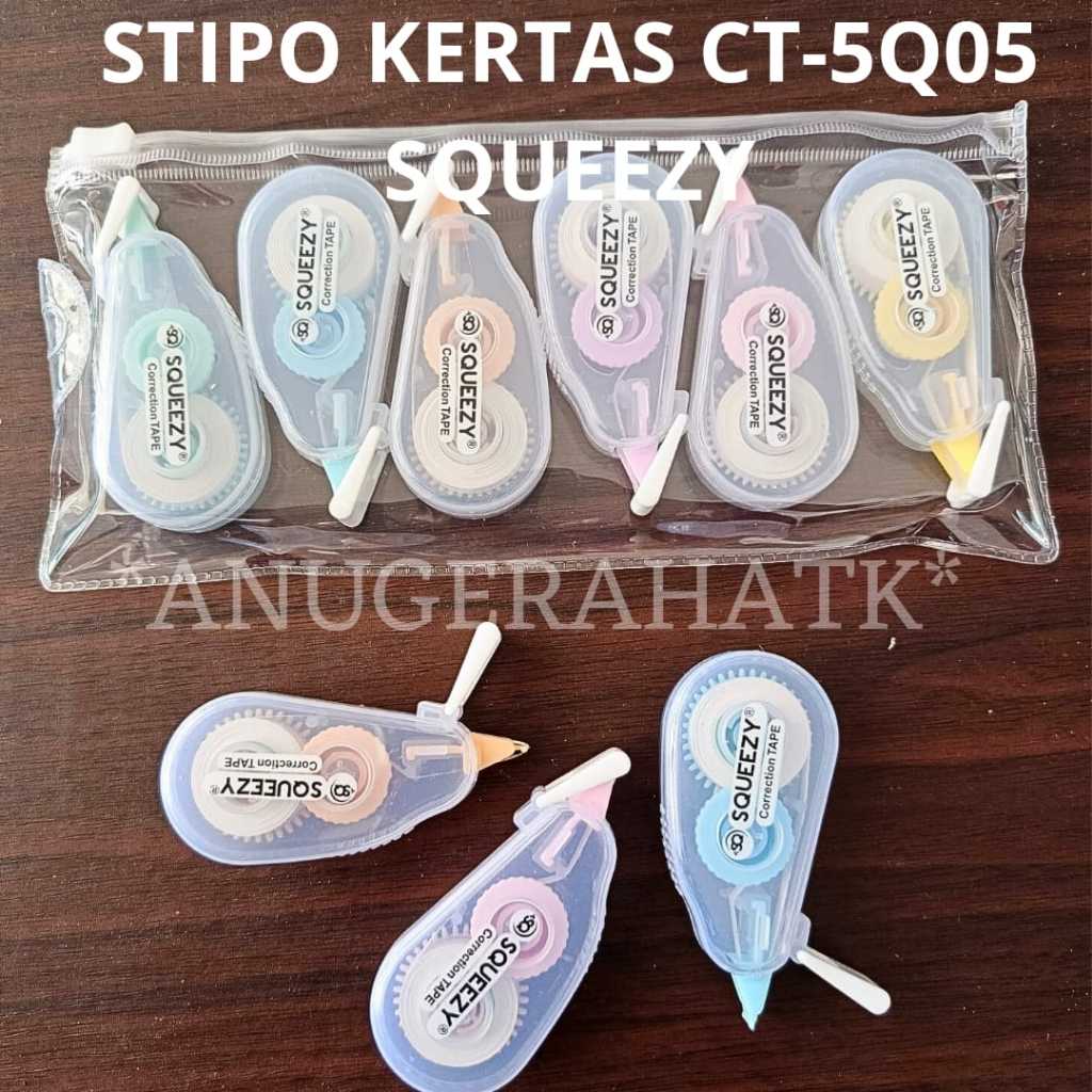 Jual (ECER) STIPO / TIP EX KERTAS SQUEEZY 4M SQ05 BODY PASTEL | Shopee ...