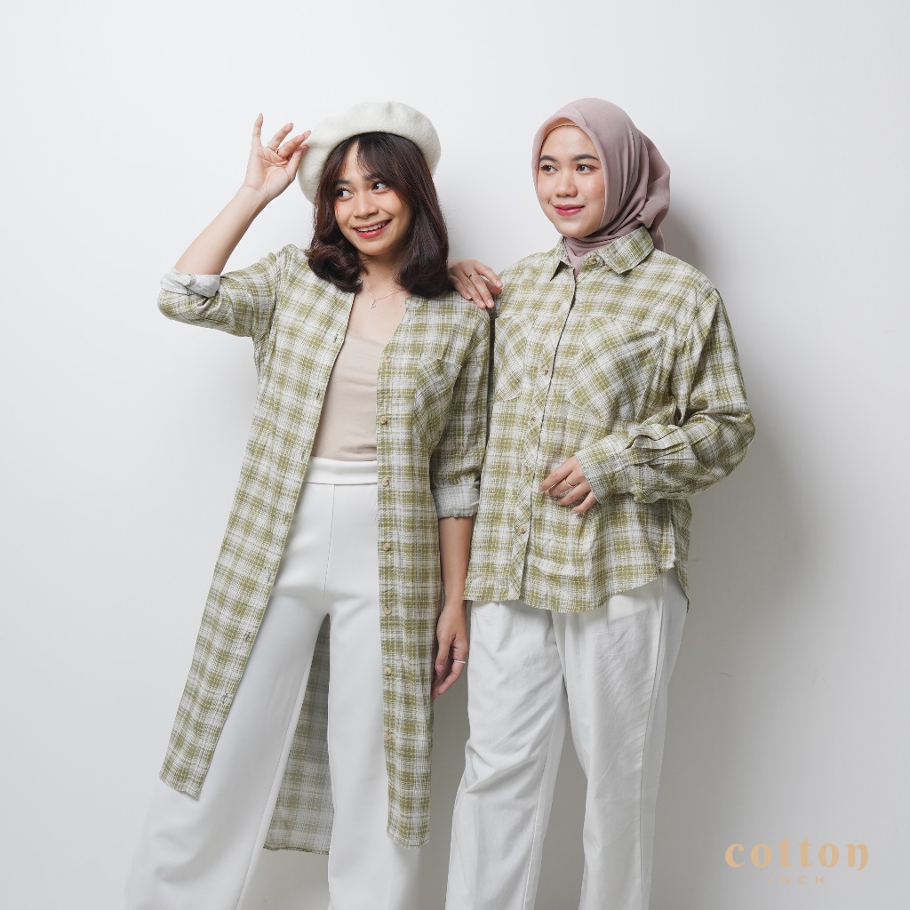 Jual Cotton Inch - Rowena Reva Couple Sister Style, Tunik Dress Kemeja ...