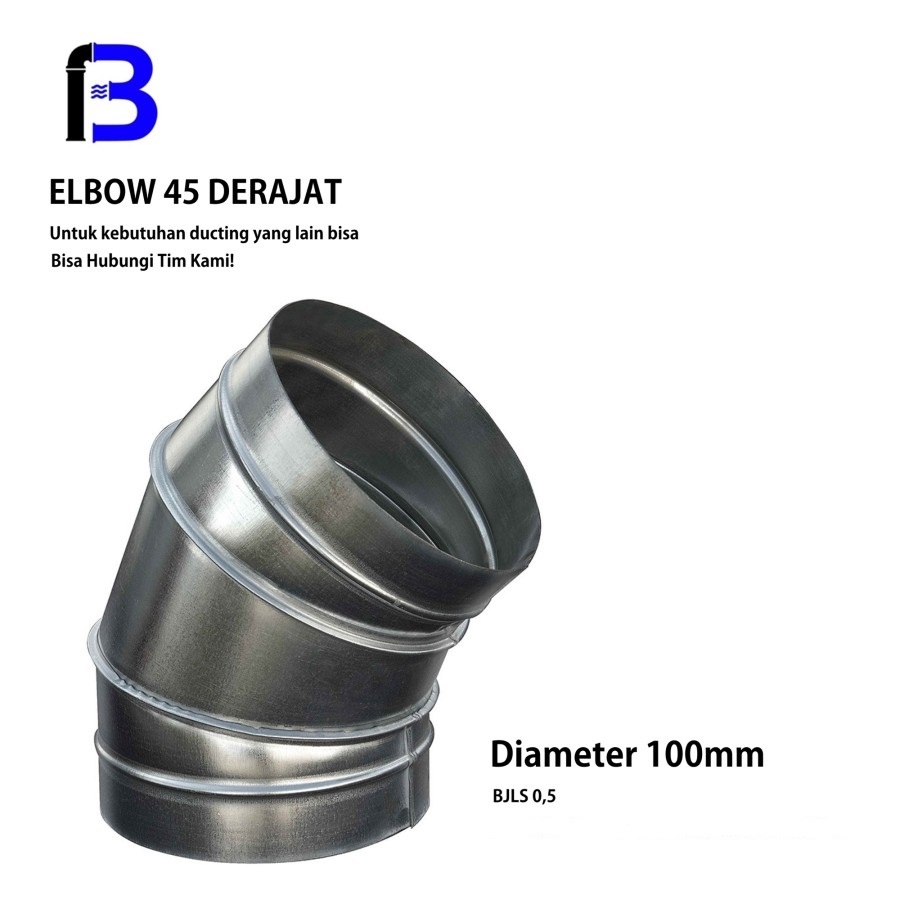 Jual ELBOW Ducting 45 Derajat BJLS 0,6, Ukuran 4 Inch - 4 inch | Shopee Indonesia