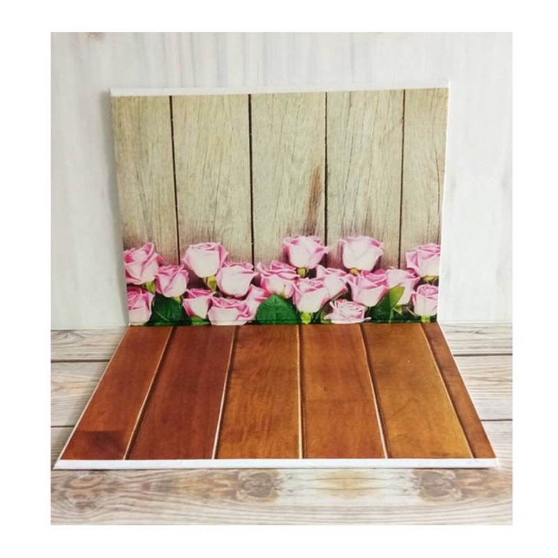 Jual Alas Foto Background 3D Tatakan Foto motif Bunga dan Kayu | Shopee ...