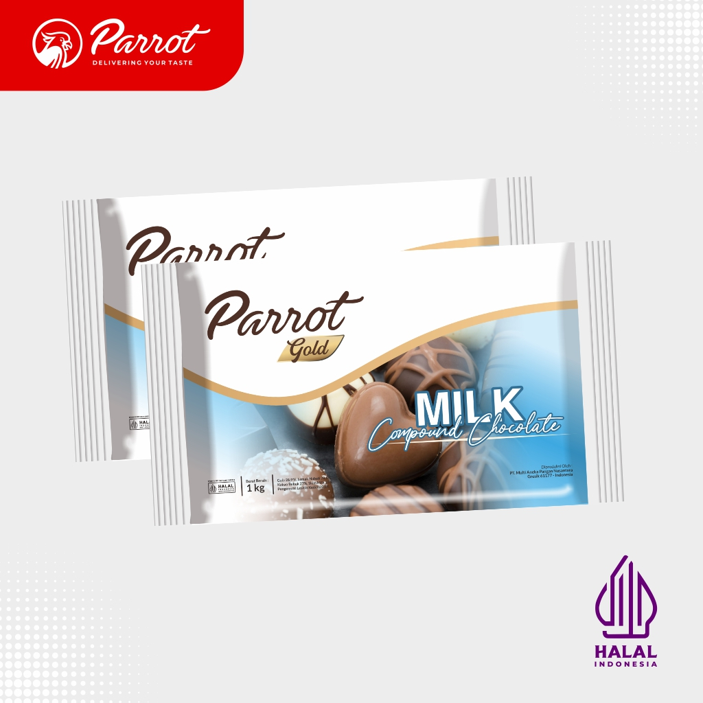 Jual PARROT COKELAT COMPOUND GOLD MILK COKELAT SUSU BATANG 250gr/1kg ...