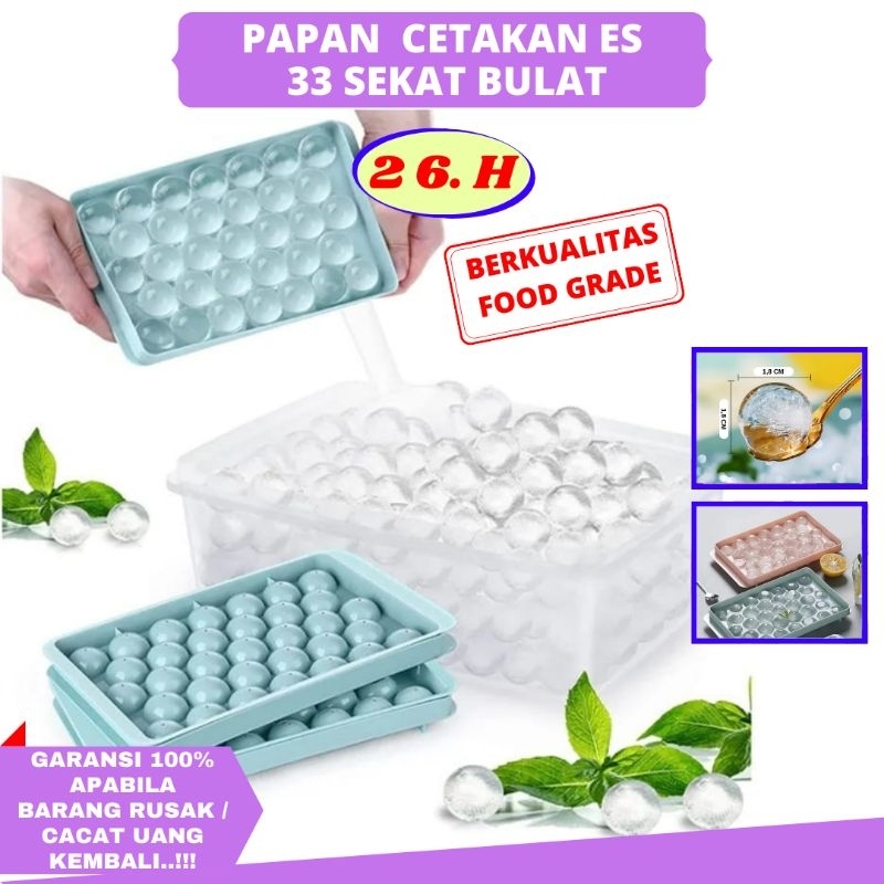 Jual Cetakan Es Batu Bulat 33 Sekat / Slot | Alat Cetak Es Jelly ...