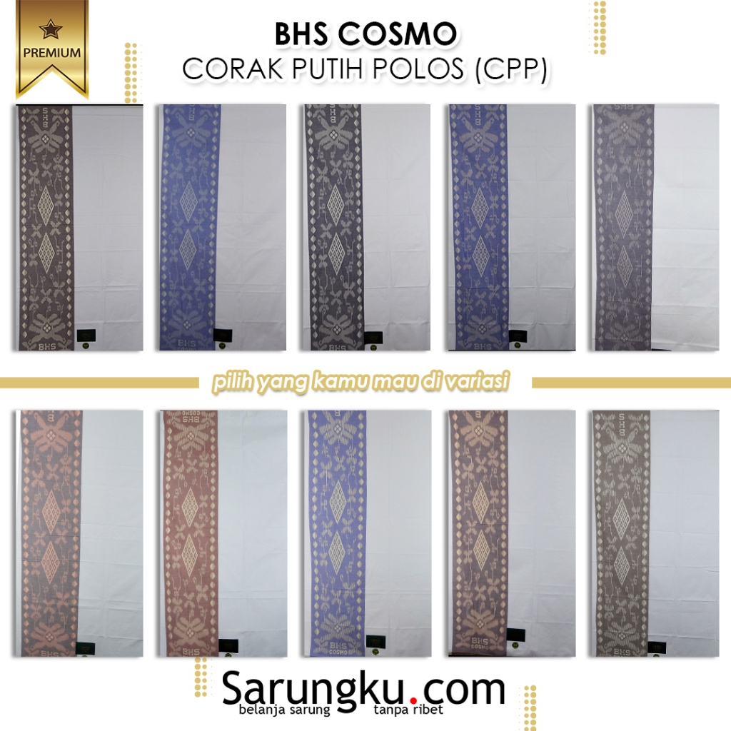Jual SARUNG BHS COSMO PUTIH POLOS (CPP) | Shopee Indonesia