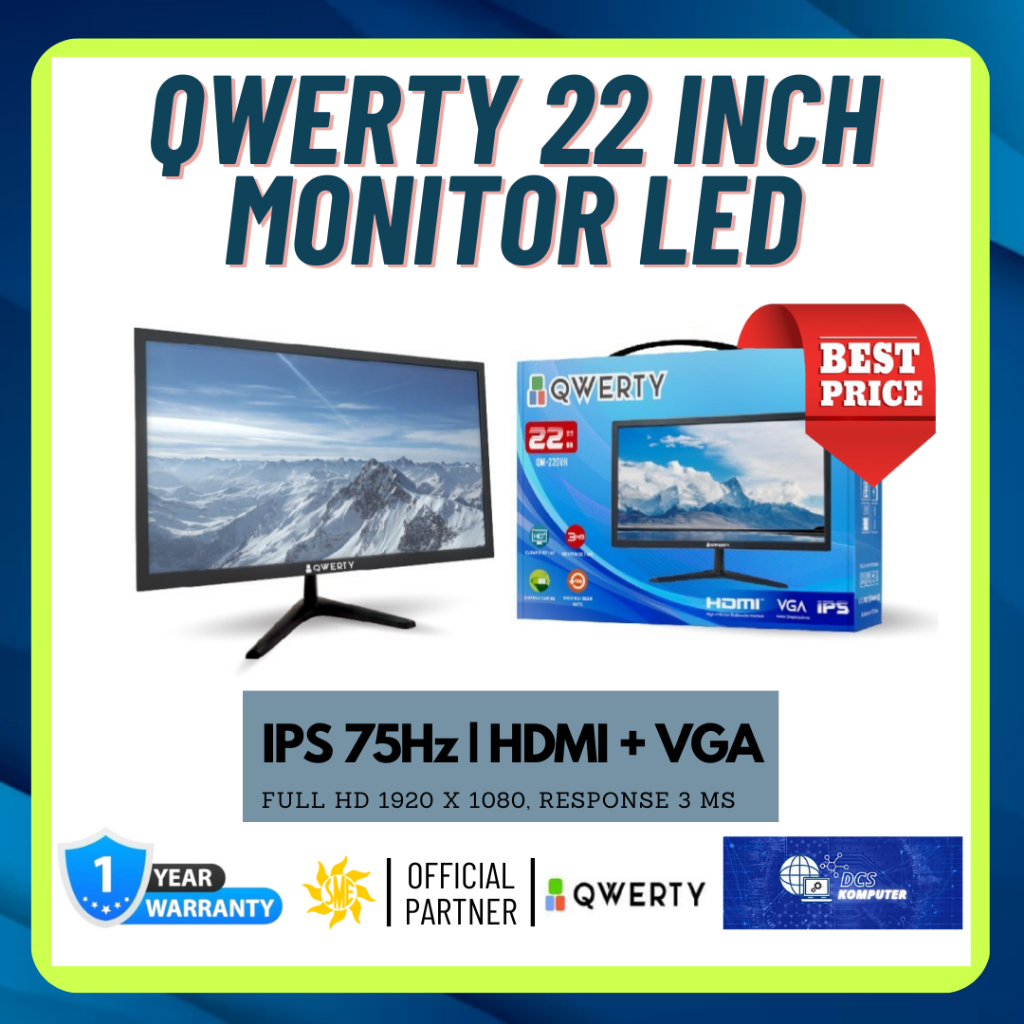 Jual LED MONITOR QWERTY 22 inch LCD 21.5 INCH 3ms DISPLAY IPS 75Hz ...