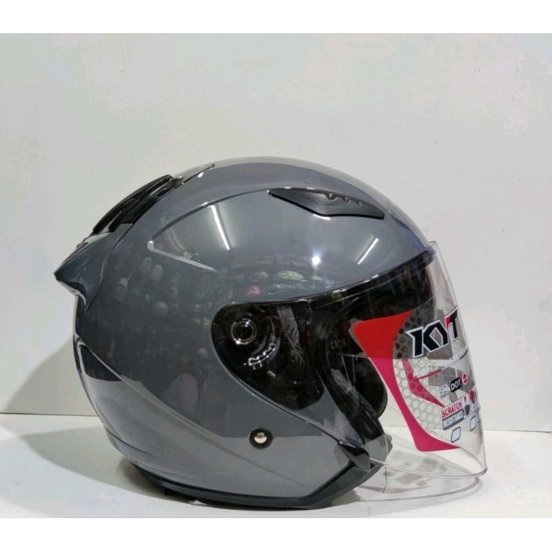 Jual KYT GALAXY FLAT R SOLID GORILLA GREY GLOSSY ORIGINAL | DOUBLE ...