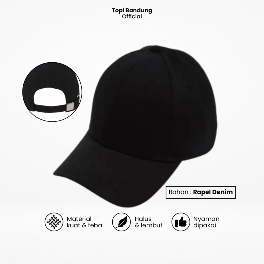 Jual Topi Polos Baseball dewasa bahan denim tebal CAKOP BESI bisbol ...