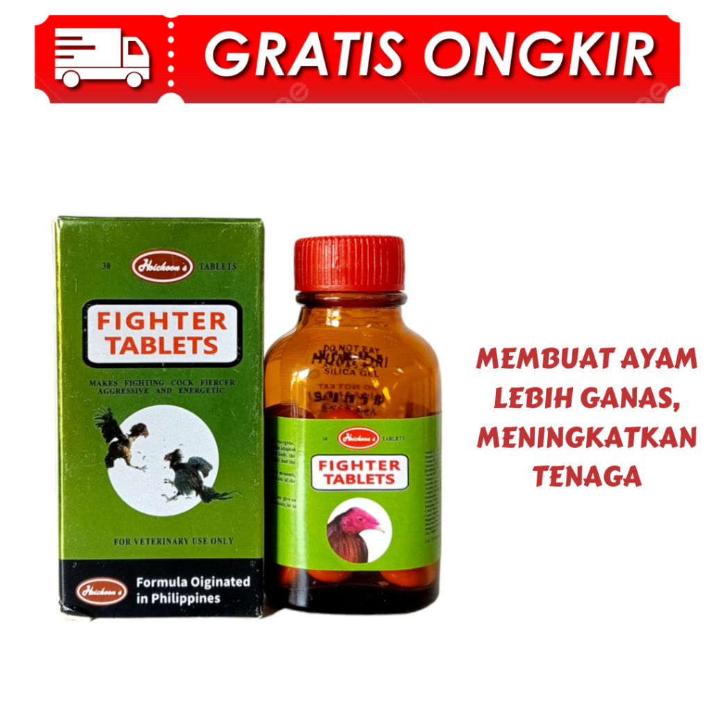 Jual FIGHTER TABLETS 30 TABLETS - vitamin ayam aduan menambah mental ...