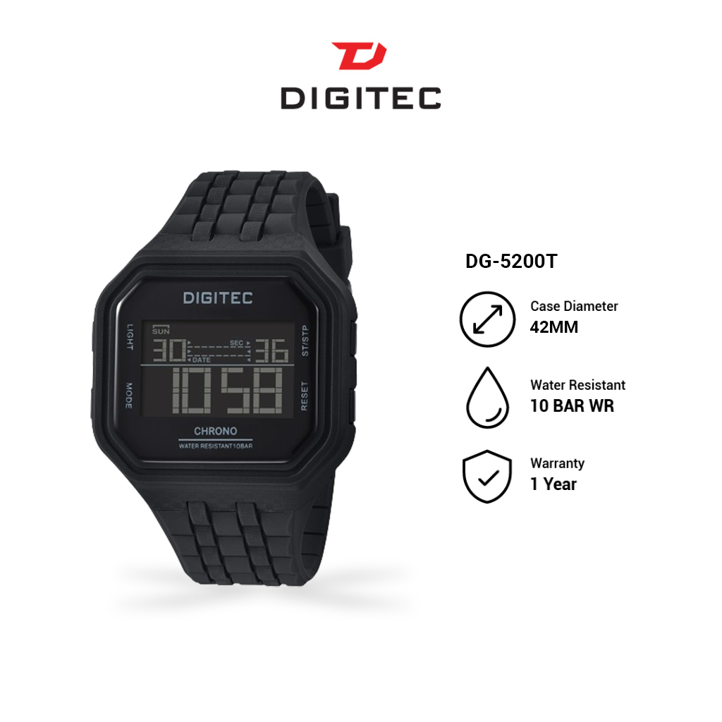 Jual Jam Tangan Digital Digitec DG-5200T PU Strap Water Resist Original ...