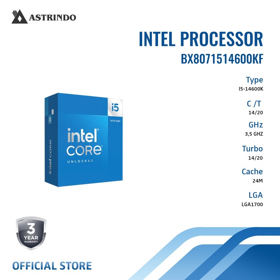 Jual Intel Processor Core i5-14600KF 24M Cache, up to 5.30 GHz Box LGA ...