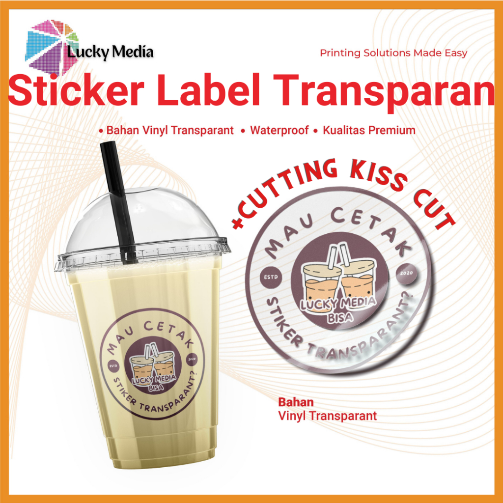 Jual Cetak Sticker A3+ Label Vinyl Transparant Cutting Kiss Cut Stiker ...