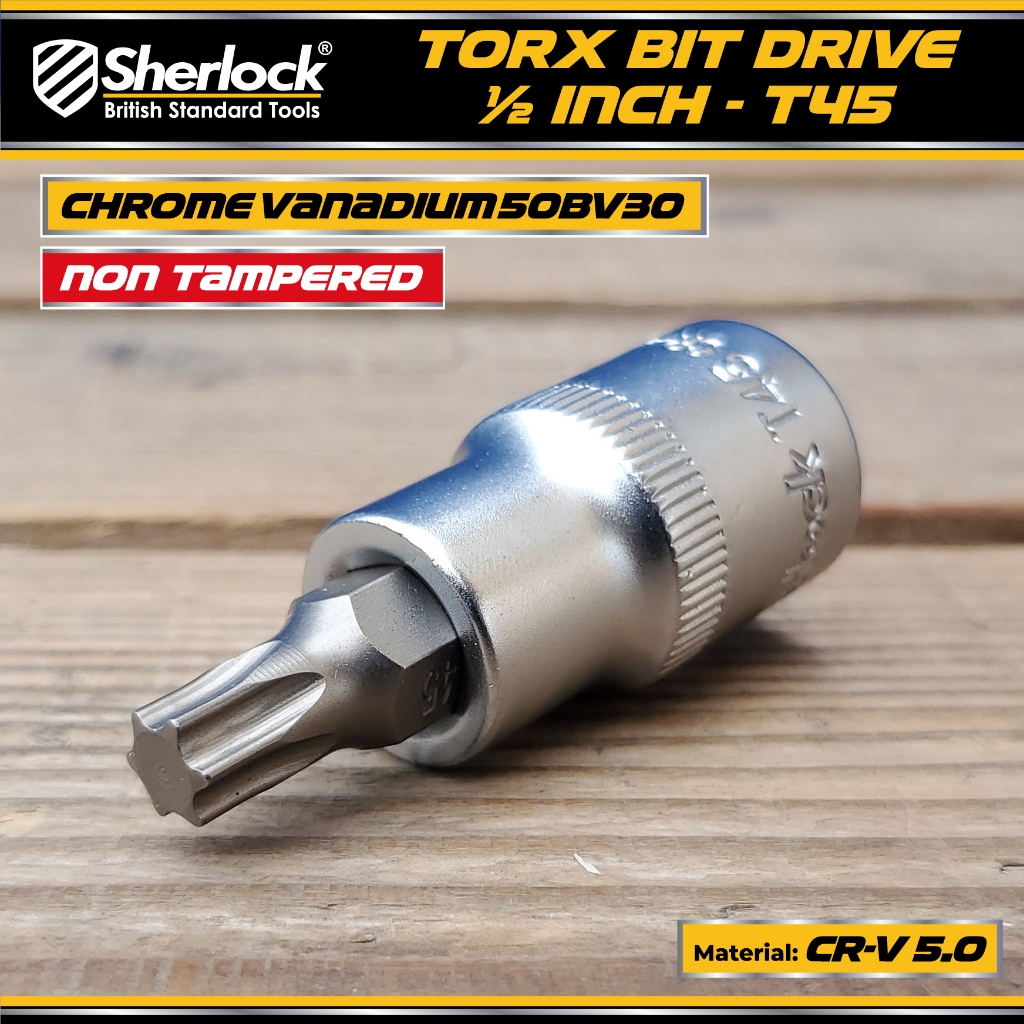 Jual Sherlock Mata Kunci Sok Bintang Drive 1/2 " inch Torx Bit T45 ...
