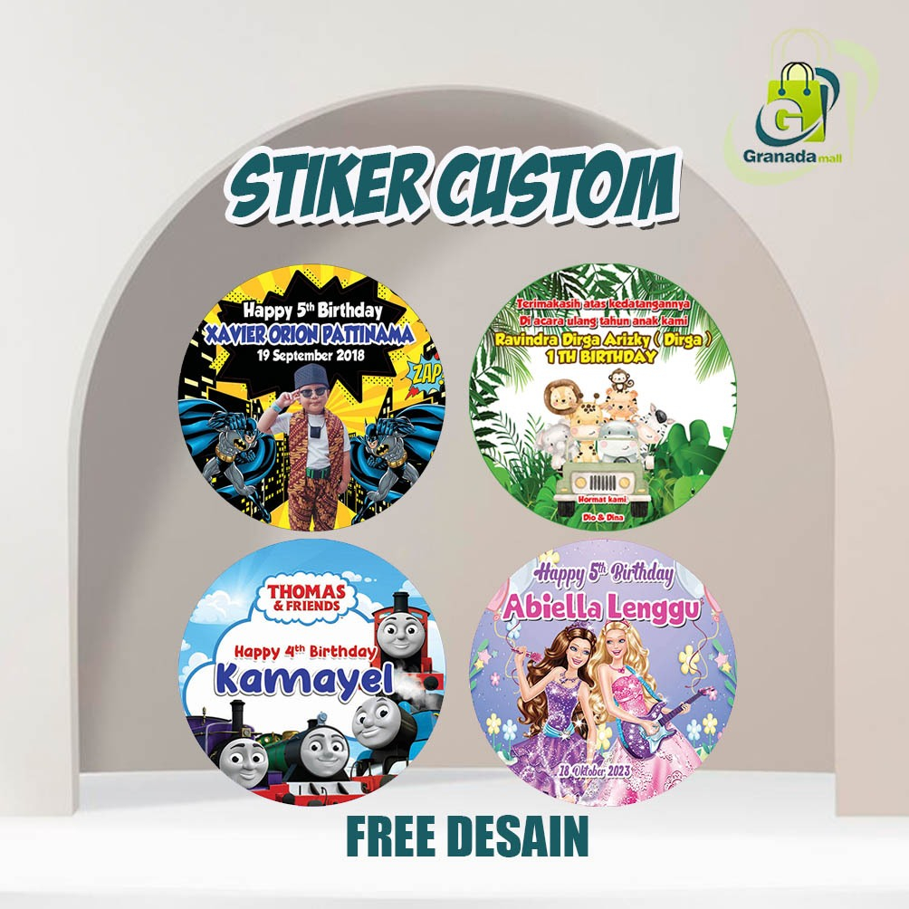 Jual STIKER LABEL MAKANAN CATERING ULANG TAHUN CUSTOM NAMA UKURAN A3 ...
