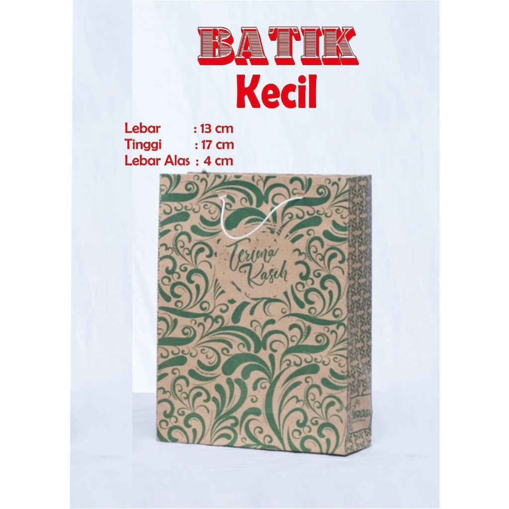 Jual PAPERBAG KECIL BATIK / PAPER BAG MOTIF 14 X 17 X 4 BATIK / TAS ...