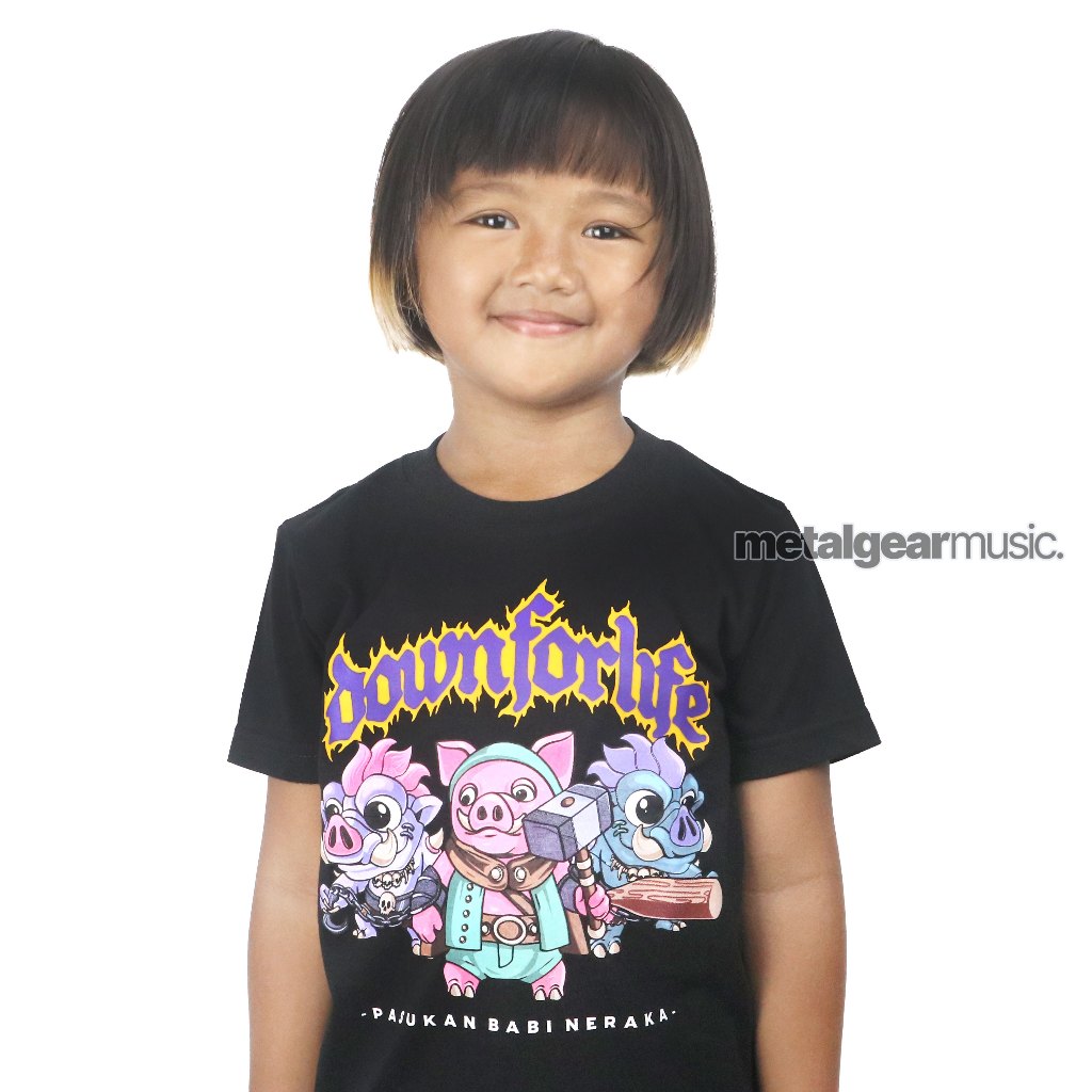Jual Original Down For Life - Pasukan Babi Neraka Black Kids Tshirt ...