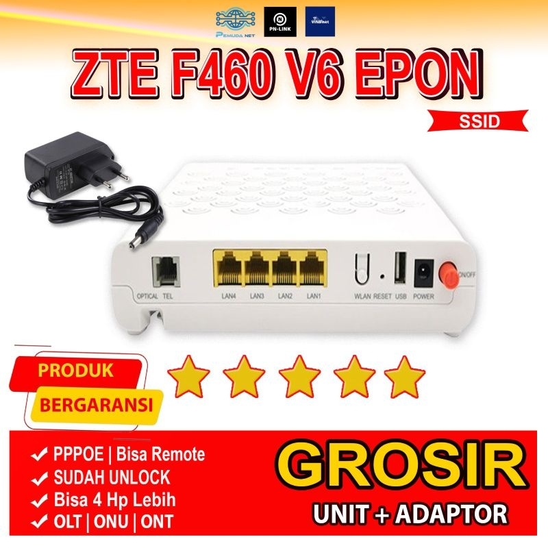 Jual f460 V6 EPON ONU ONT Firmware Biru Unit Support Bridge Wifi Wireless Internal plus adaptor ...