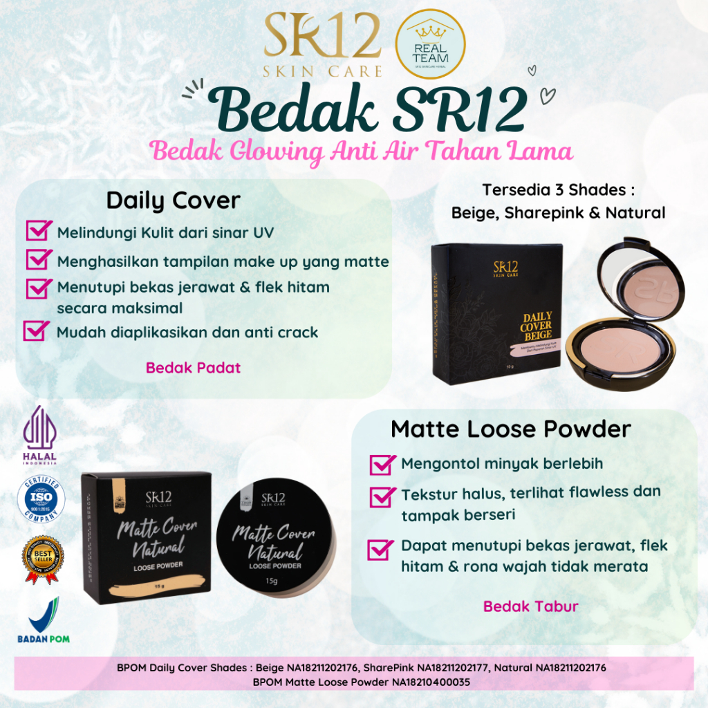 Jual BEDAK PADAT SR12 | BEDAK SULTAN | BEDAK FOUNDATION SR12 | BEDAK TABUR SR12 | LOOSE POWDER ...