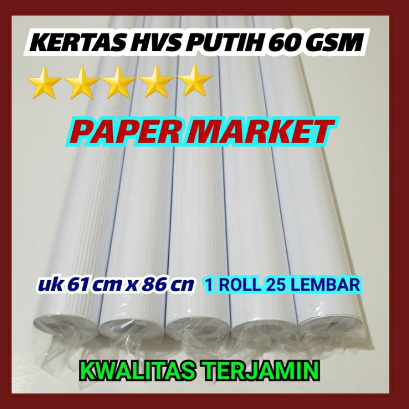 Jual Kertas Flipchart HVS Putih 61 CM X 86 CM 60 GSM 1ROLL 25 LEMBAR ...