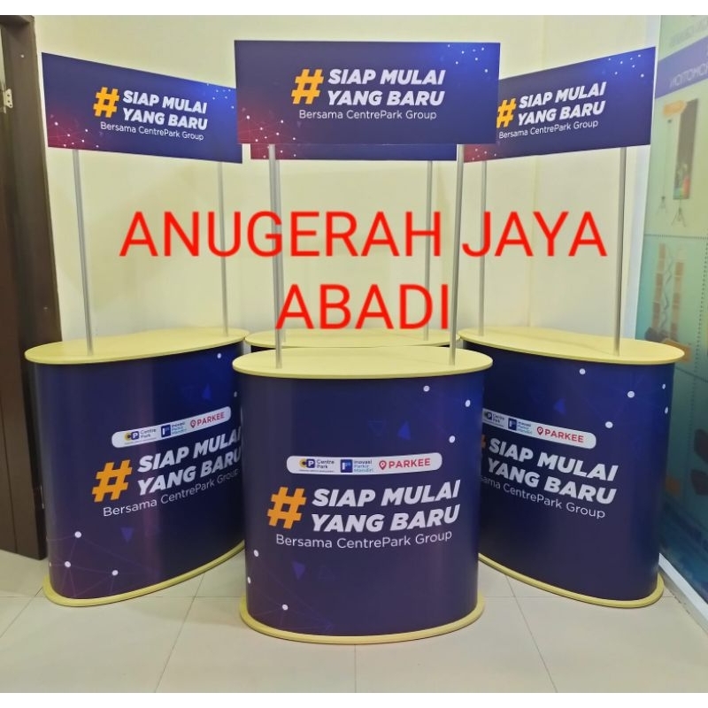 Jual EVENT DESK TANPA CETAK MEJA PROMOSI Poly Counter OVAL / Easy ...