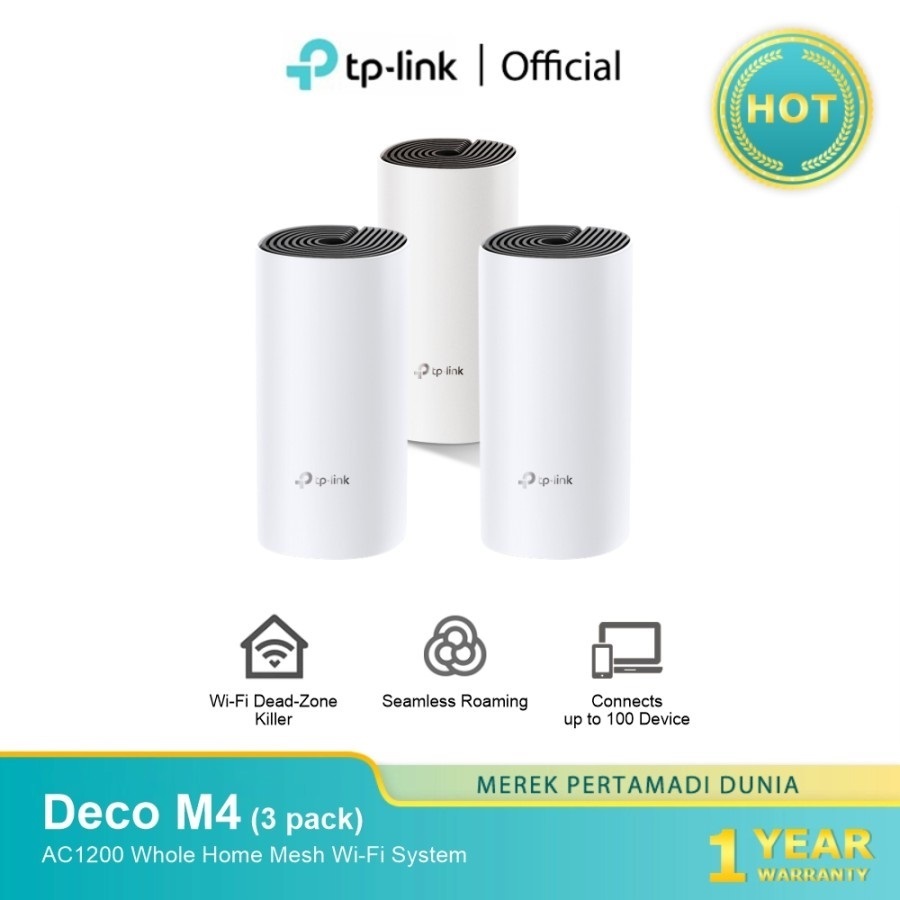 Jual TPLink Deco M4 3pack/3 pack AC1200 Whole Home Mesh Wi-Fi System ...