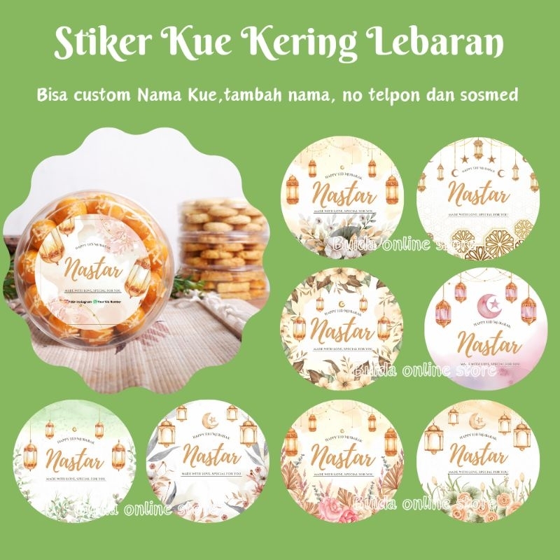 Jual Label Sticker Stiker Kue Lebaran Nastar kuker kukis dekorasi segel ...
