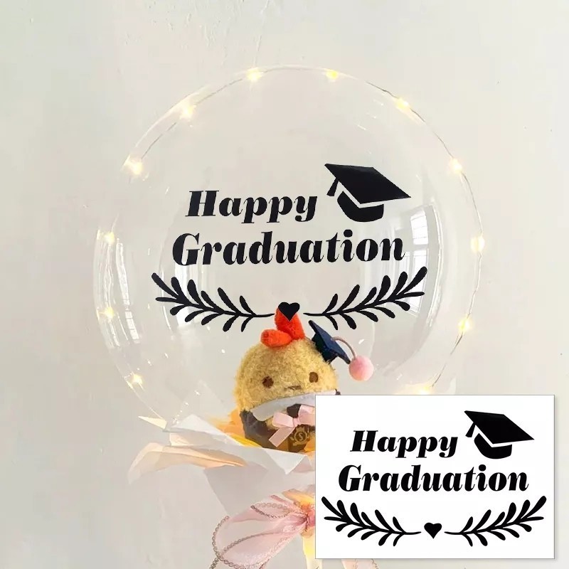 Jual Stiker Balon PVC Sticker Happy Graduation Congratulation Wisuda ...