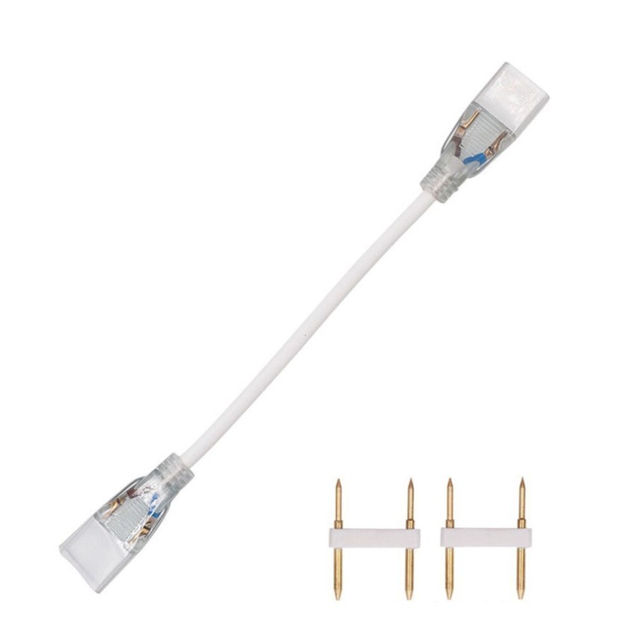 Jual Konektor Fitting Sambungan Lampu LED Strip Selang Neon Flex 220V 2 ...