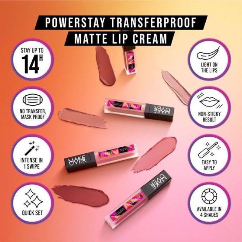 Jual MakeOver Powerstay Transferproof Matte Lip cream | Shopee Indonesia