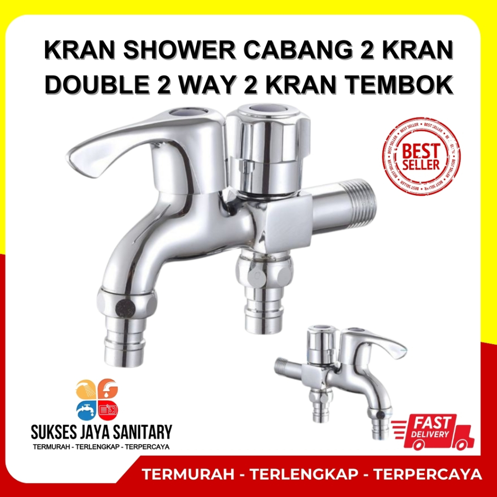Jual Kran Shower Combo Kran Shower Cabang 2 Kran Double Kamar Mandi 2 ...