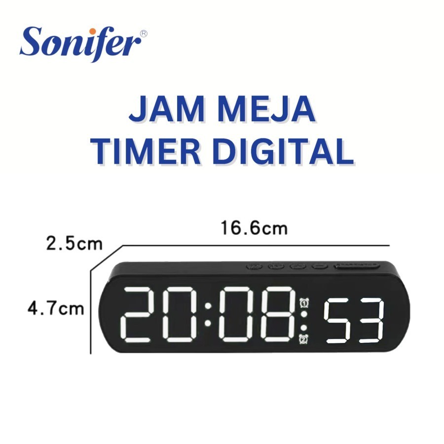Jual Sonifer Jam Timer Digital Jam Meja Countdown Stopwatch JAM 6639 ...