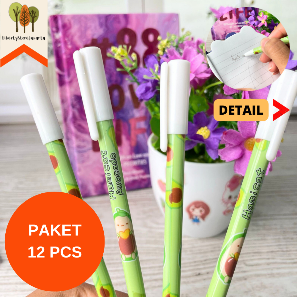 Jual Pulpen Gel Odemei Alpukat 1 Lusin 12 Pcs Bisa Dihapus Tinta Warna ...