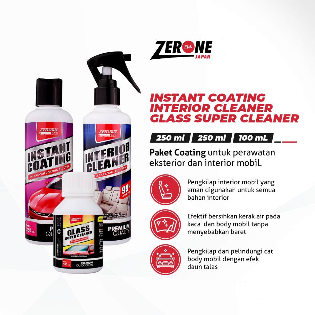 Jual Zerone Japan Paket Coating Pengkilap Body Pembersih Jamur Kaca ...