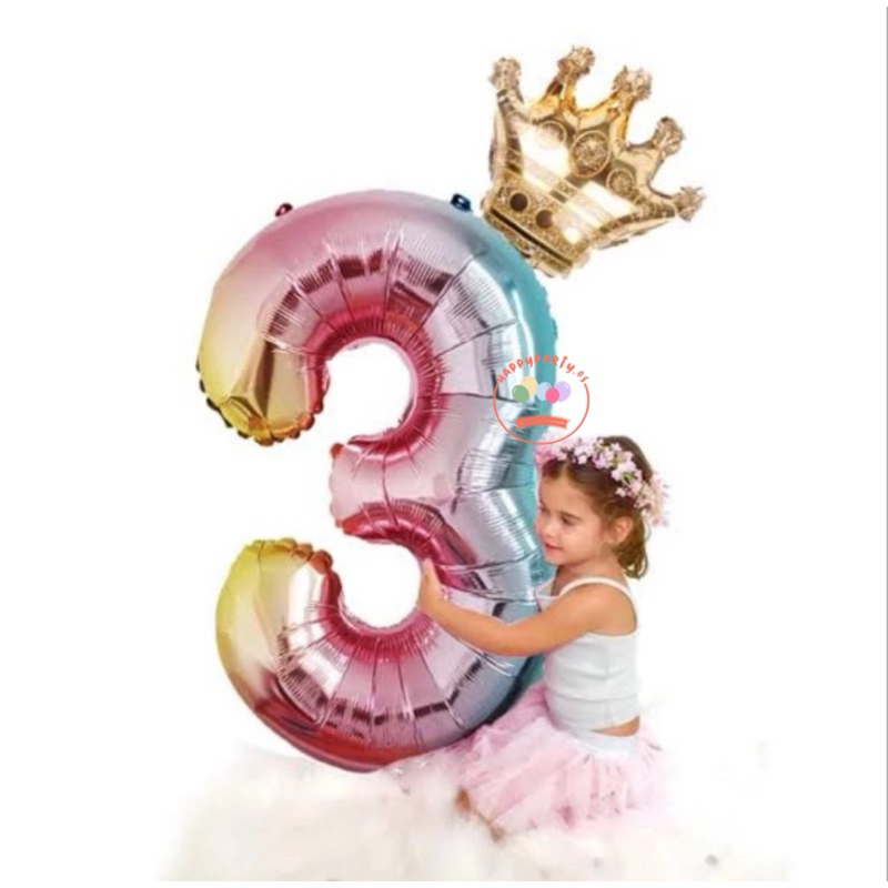 Jual Paket Balon Angka Ulang Tahun Simple Mahkota | Shopee Indonesia