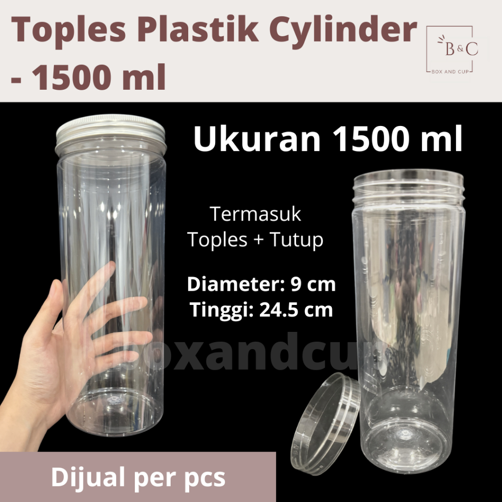 Jual Toples / Stoples / Tabung / Jar Plastik PET Cylinder Tutup ...
