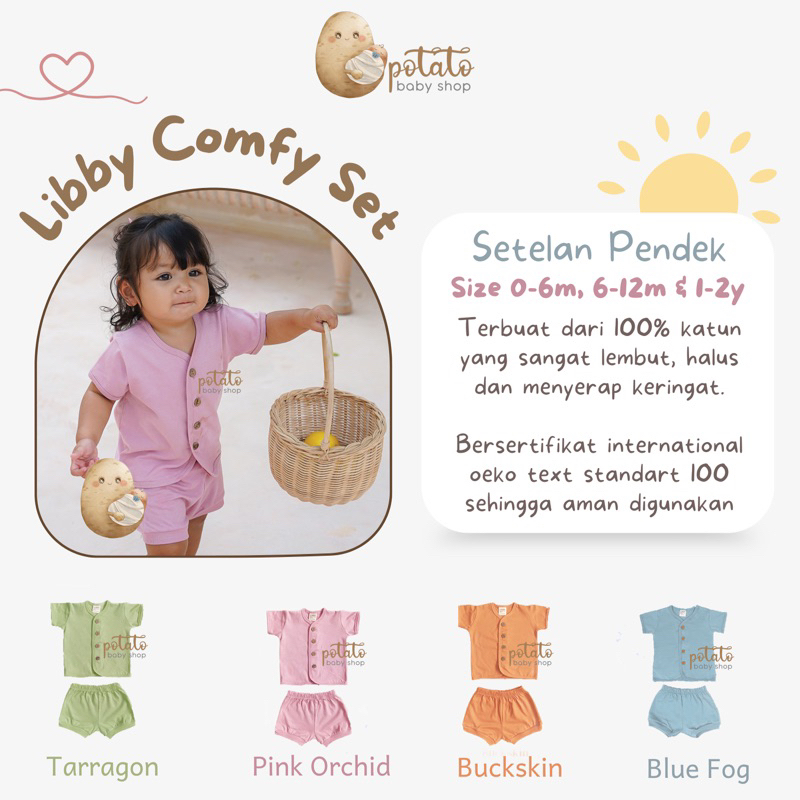 Jual Libby Earth Series - Comfy Set / Setelan Baju Pendek Newborn 0-6bulan sd 2tahun | Shopee ...