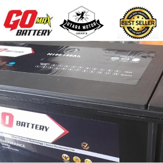 Jual GO BATTERY Aki Kering Mobil N180 12V 180Ah Kapal Genset Excavator Dump Truck | Shopee Indonesia