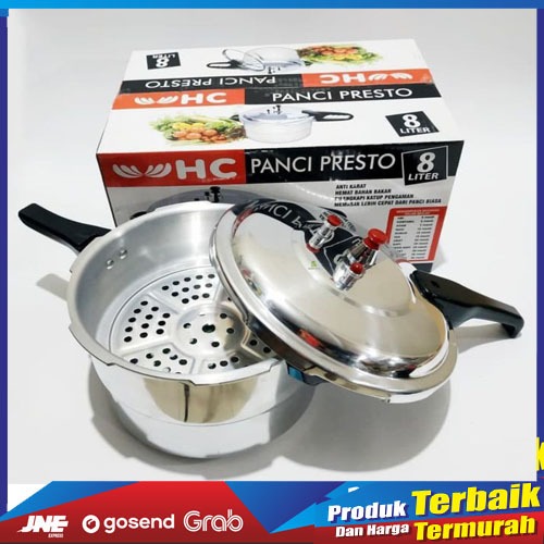 Jual Panci Presto 8 Liter HC / Panci Presto 8 Liter + Steamer HC / Panci Presto 8 Liter Anti ...