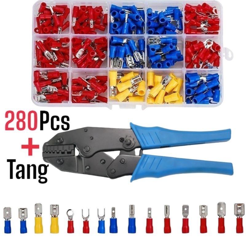 Jual Set Skun Terminal Gepeng Insulated Plus Tang Crimp Connector Male ...