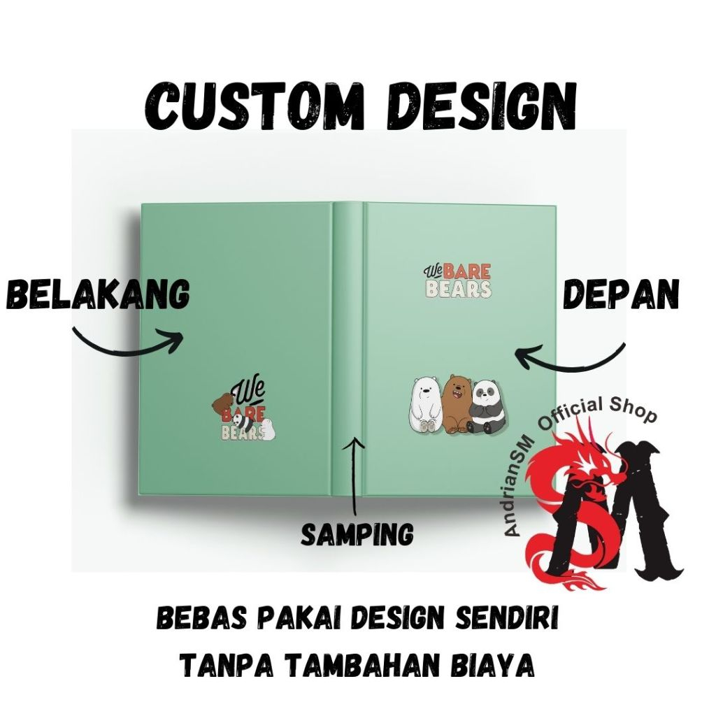 Jual Notebook Hardcover Custom Design Buku Catatan A5 100 Lembar Polos ...