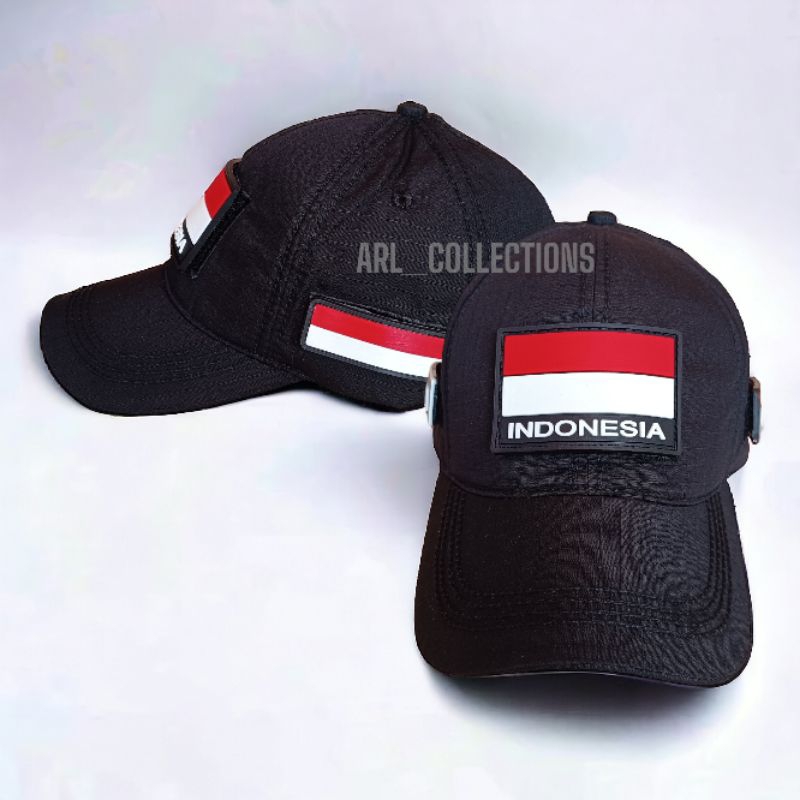 Jual topi tactical bdu bendera merah putih tulisan indonesia baseball ...