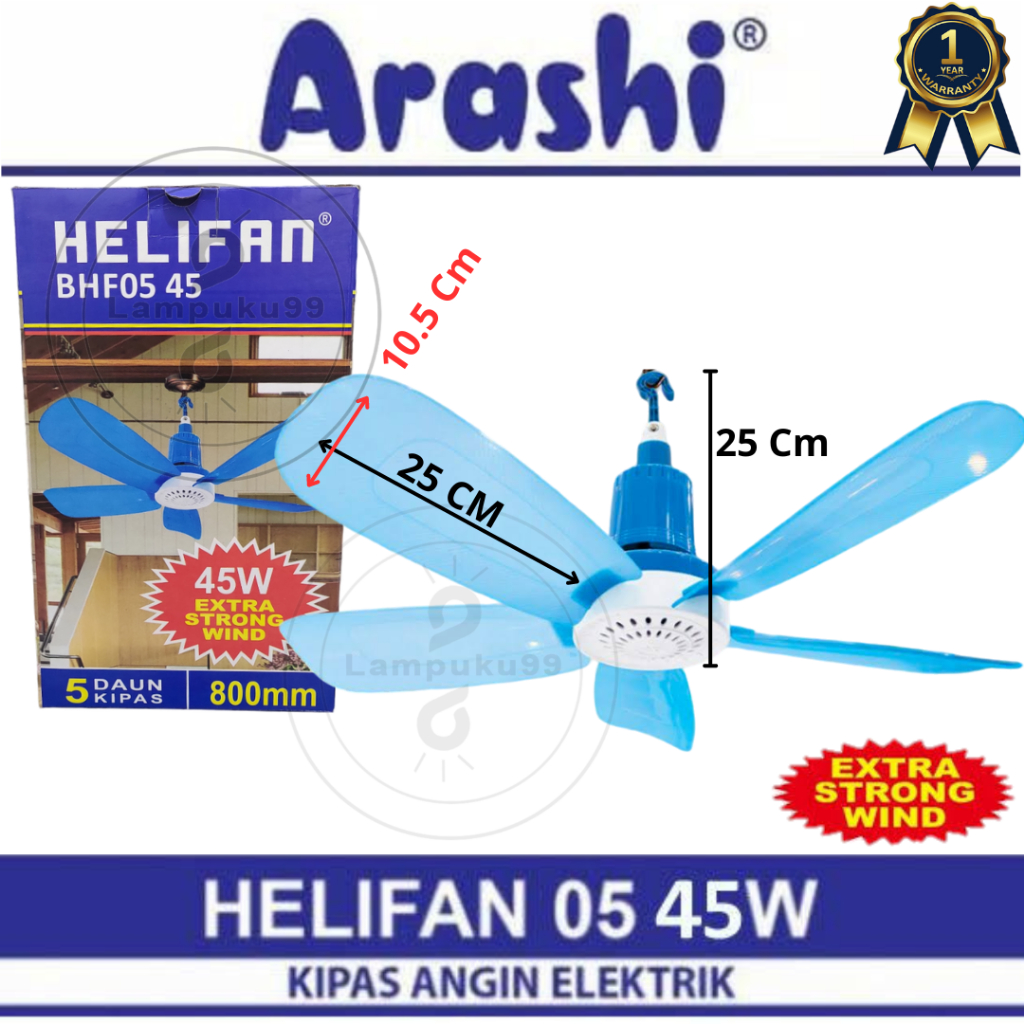 Jual Helifan Kipas Angin Gantung 5 Baling 45 Watt | Shopee Indonesia