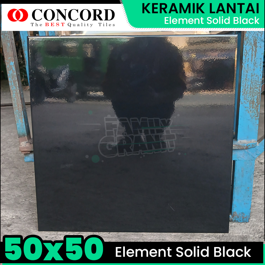 Jual Keramik 50x50 Hitam Polos Concord Element Solid Black Super Glossy ...