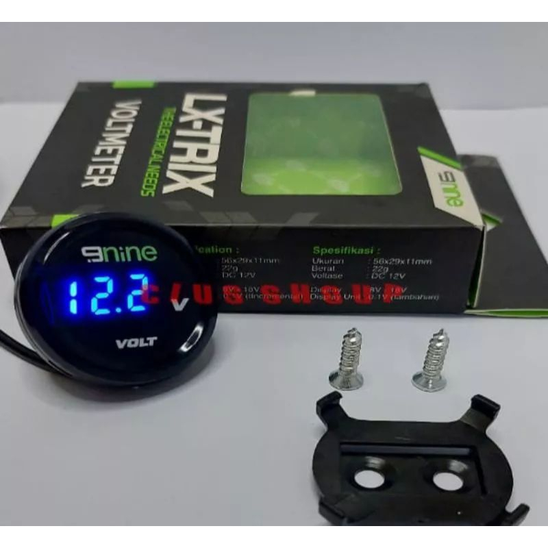 Jual VOLMETER LED NINE KOTAK DAN BULAT 12 volt DIGITAL LED WATERPROOF ...