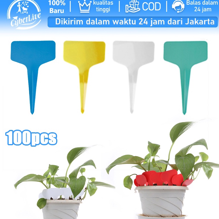 Jual SUPER DISKON 95 pcs T Type Label Penanda Tanaman Name Tag Penanda ...