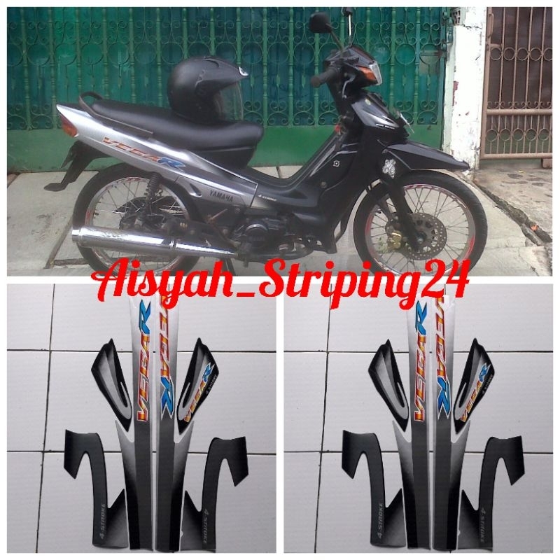 Jual STIKER STRIPING & LIS BODY VEGA R TAHUN 2003 HITAM SILVER | Shopee ...
