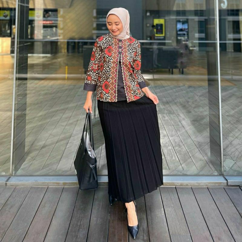 Jual ROK PLISKET MANUAL ROK KERJA ROK PANJANG ROK MUSLIMAH ROK HITAM ...