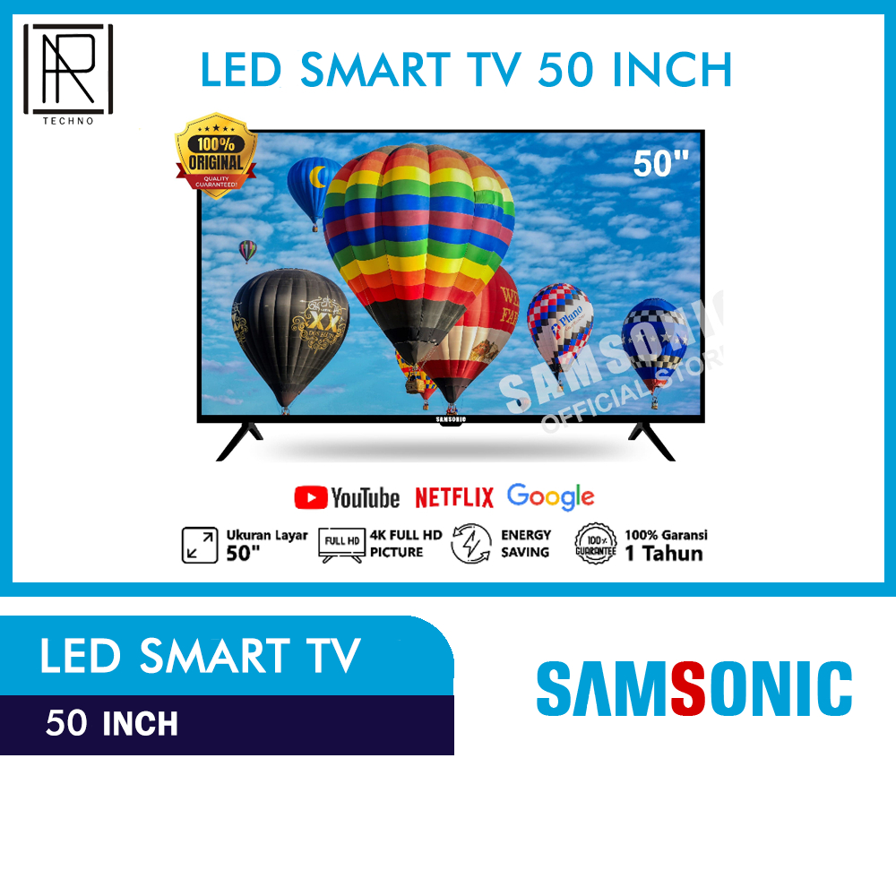 Jual SAMSONIC TV LCD 50 Inch Frameless Smart TV & Digital LED TV HD ...