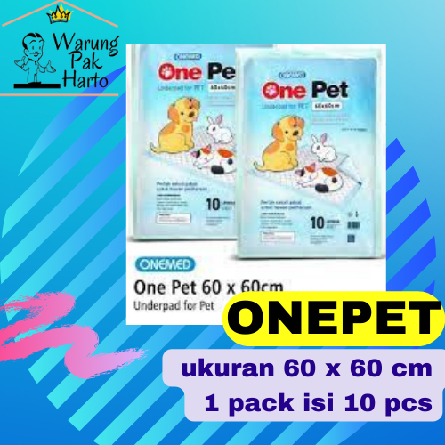 Jual [TERMURAH] UNDERPAD ONEPET 60 X 60 ISI 10 PCS TRAINING PAD / PERLAK / PEE PAD / ALAS PIPIS ...