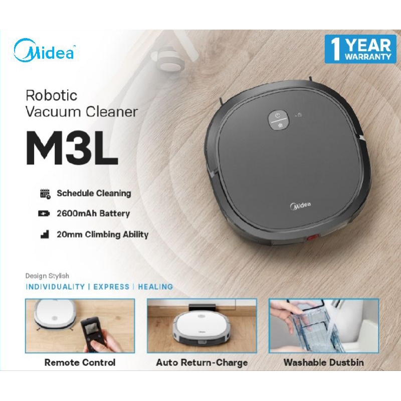 Jual Robotic Vacuum Cleaner Midea M3L 40W 800ml 2600mAh Elektronik Vacum Robot Original | Shopee ...
