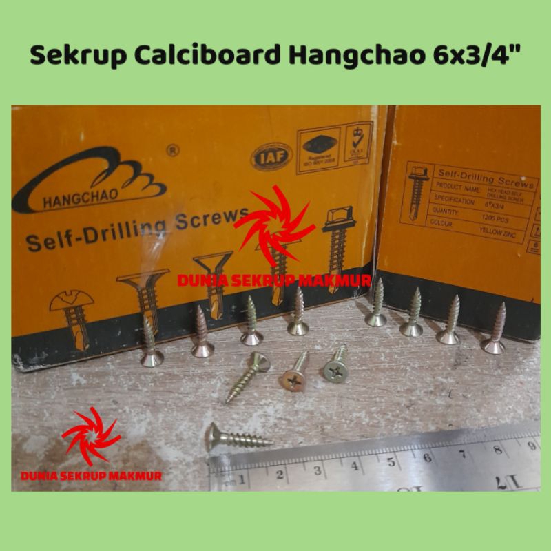Jual (100 pcs) Sekrup Kuning GRC Kalsi 6x3/4 / Skrup Calciboard 2CM ...